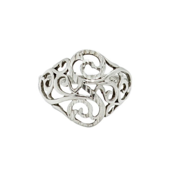 Vintage | Jewelry | Vintage Sterling Silver Filigree Initial S Ring Size 7 | Poshmark